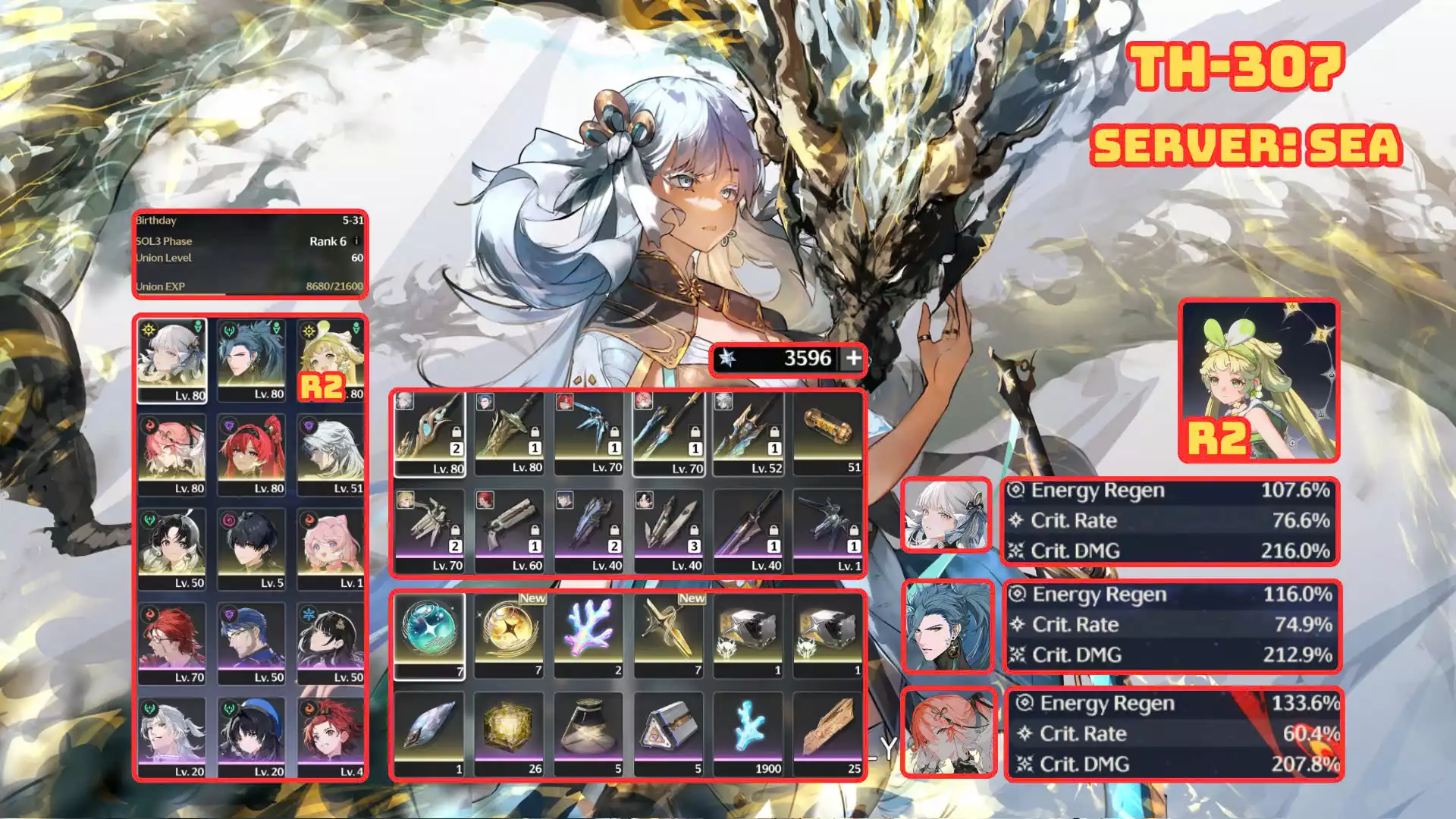 Acc #79459: [Siêu Phẩm ] TH-307 Jinhsi (Trấn) + Jiyan (Trấn) + Changli ...