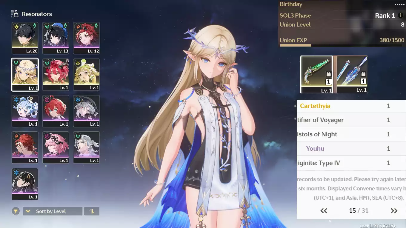 Acc #94278: (SEA) UL8 Cartethyia Trấn + Ciaccona Trấn + BNNV 15 trang ...